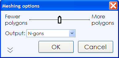 Initially the dialog is shown in its compact form: